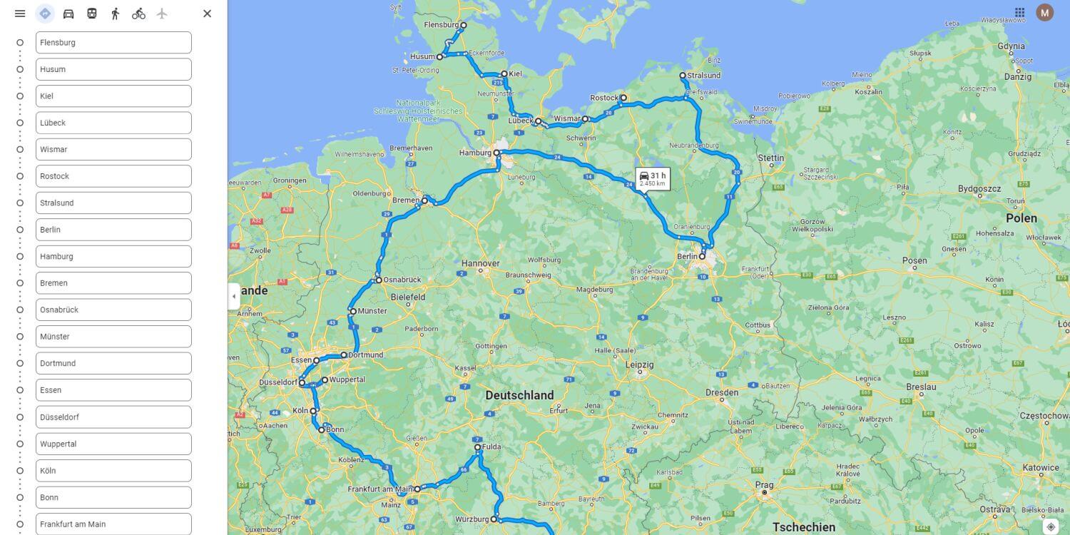 Google Maps Route Erstellen
